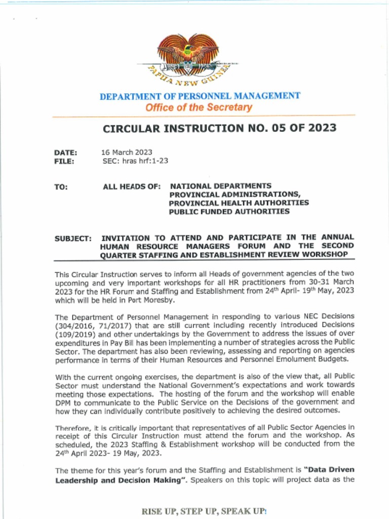 DPM Circular Instruction No. 05 of 2023 | PDF