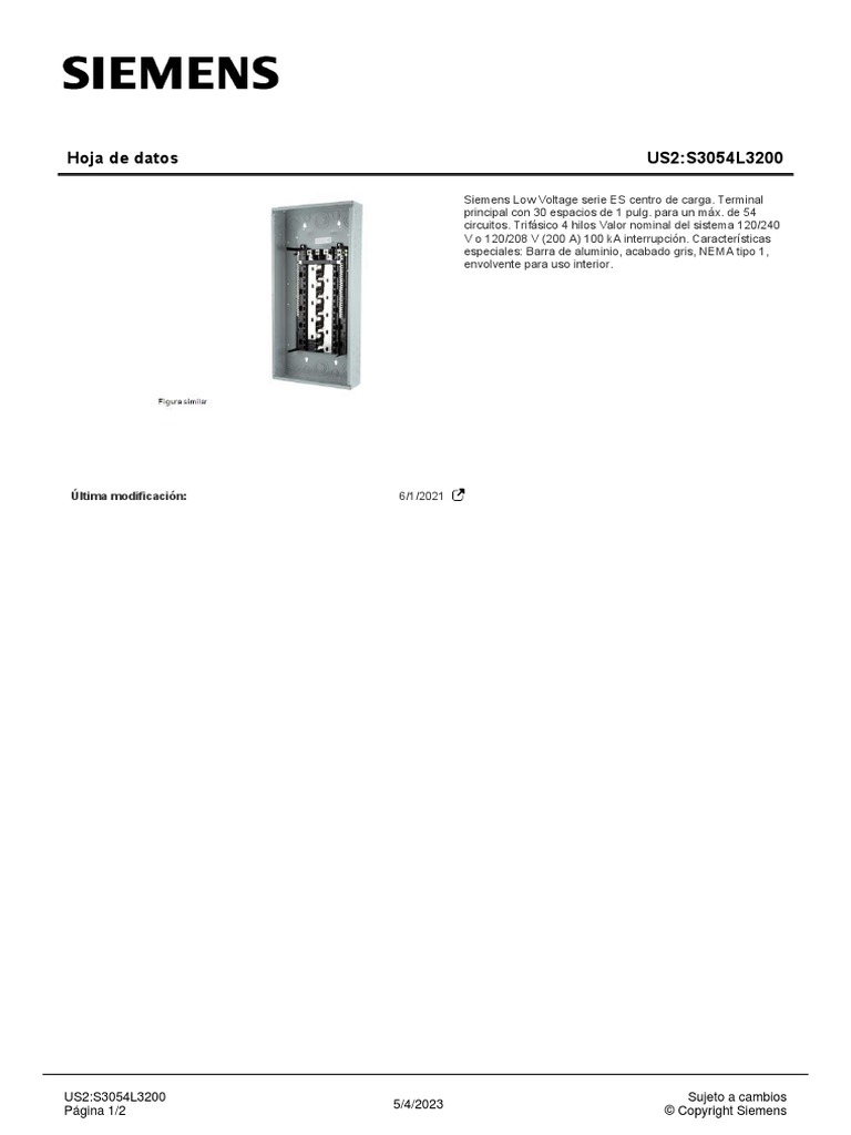 US2 S3054L3200 Datasheet Es PDF | PDF