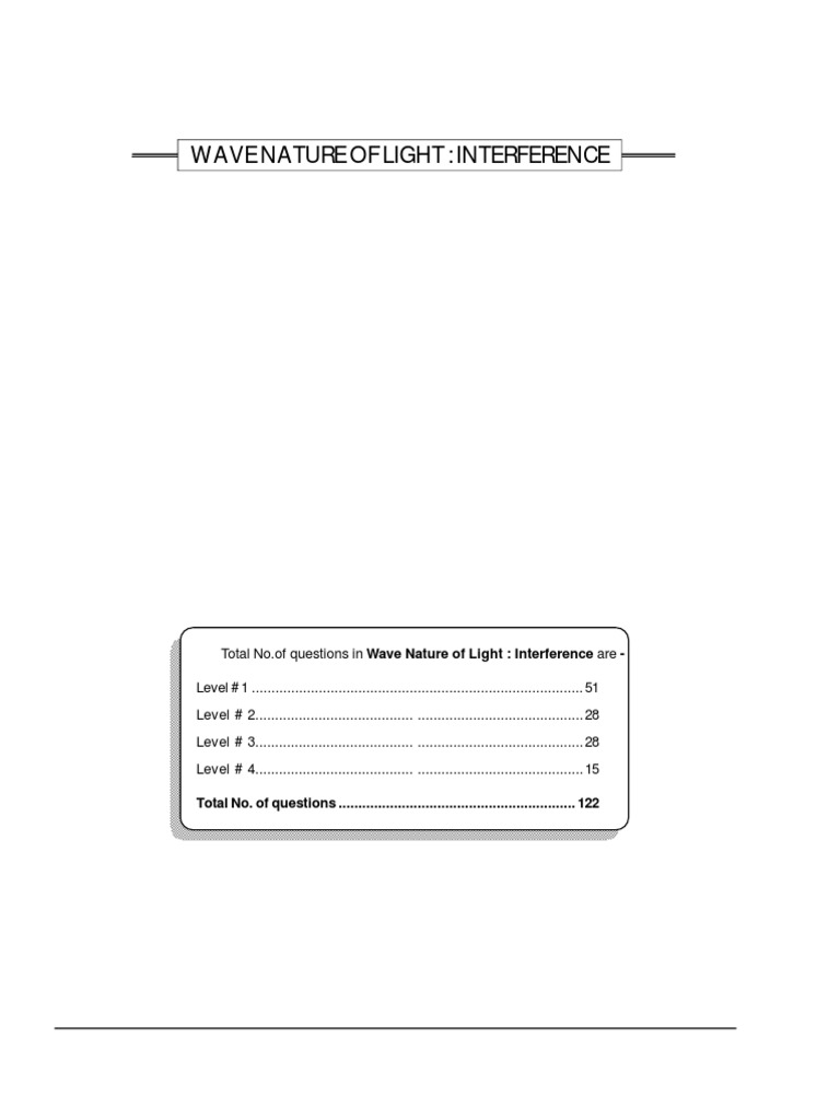 7 - Interference of Light Exercise Module-5-1 | PDF 7 - Interference of Light Exercise Module-5-1 | PDF