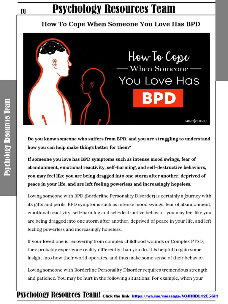 How To Cope When Someone You Love Has BPD | PDF | Borderline ...