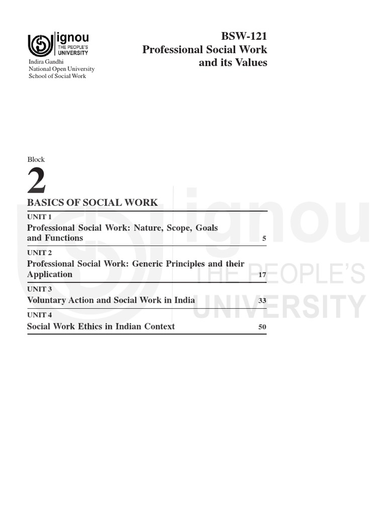 BSWG-121 Block-2 (Basics of Socia PDF | PDF | Social Work | Feminism