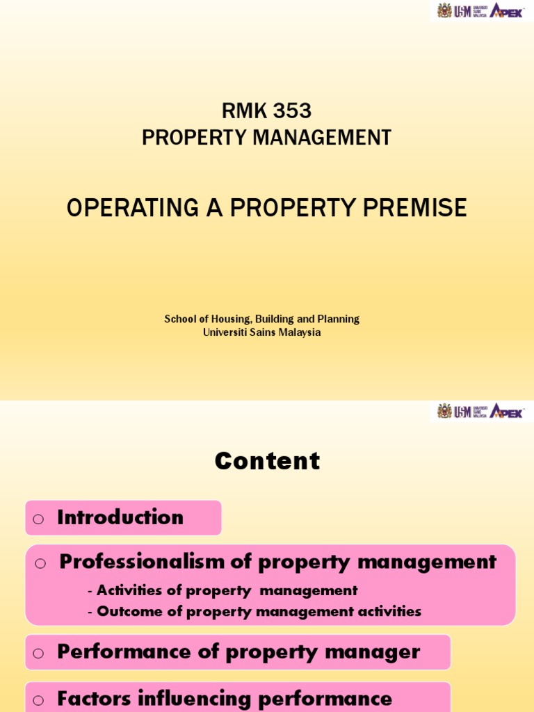 RMK353 (Operating A Property Premise) (2022-23 Sem 2) | PDF