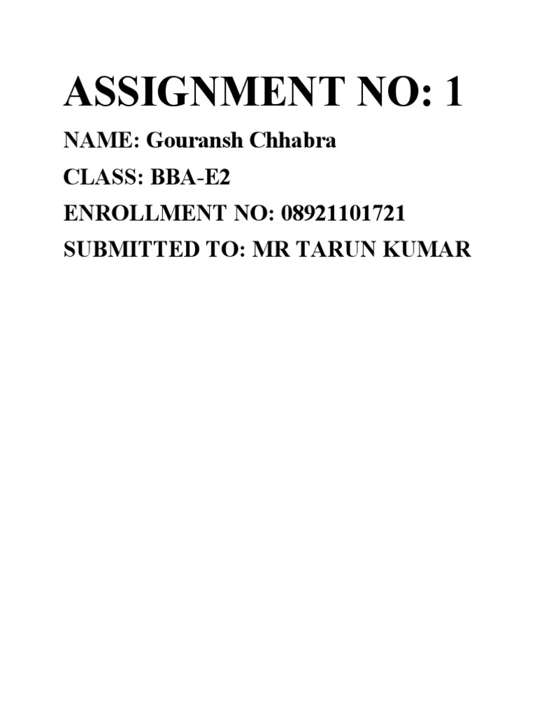 BRM Assignment 1 | PDF