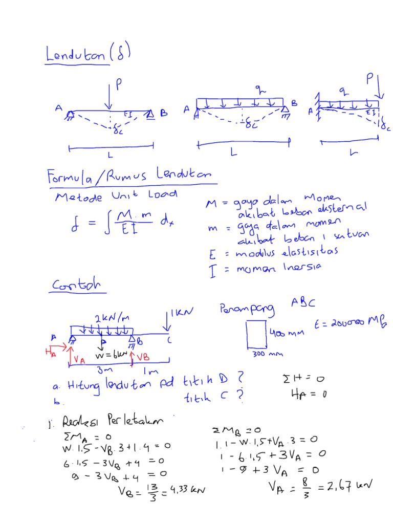 Perhitungan Lendutan Balok PDF | PDF