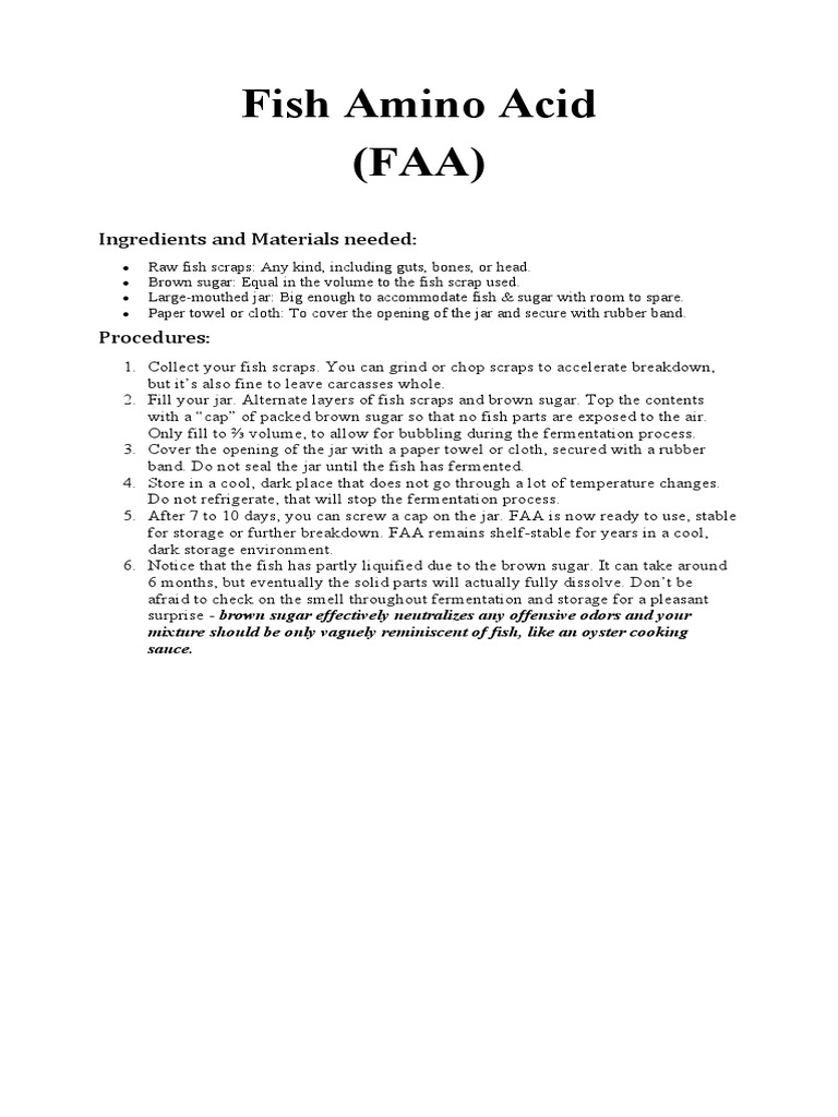 Fish Amino Acid | PDF