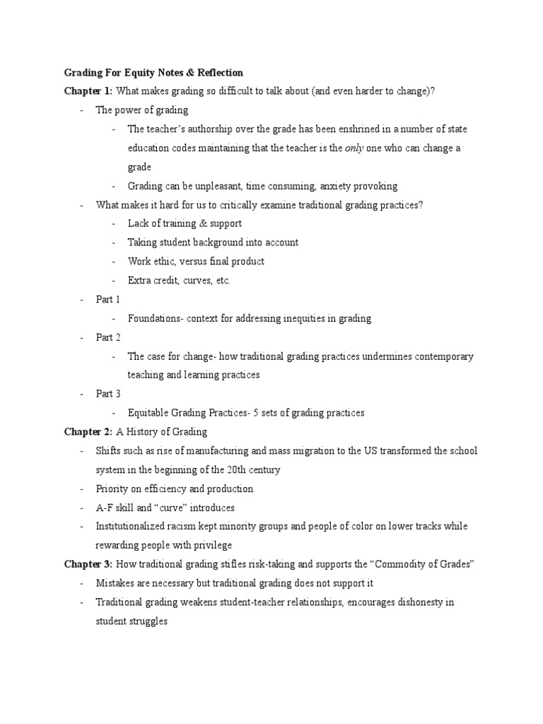 Grading For Equity Reflection | PDF