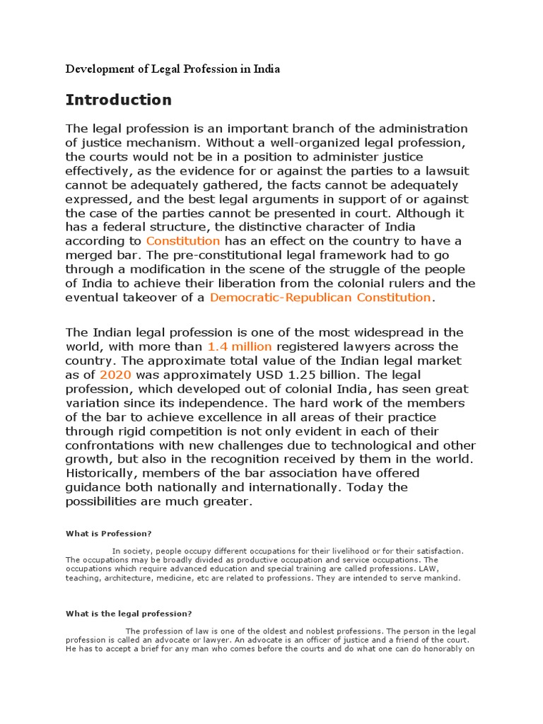 Development of Legal Profession in India | PDF