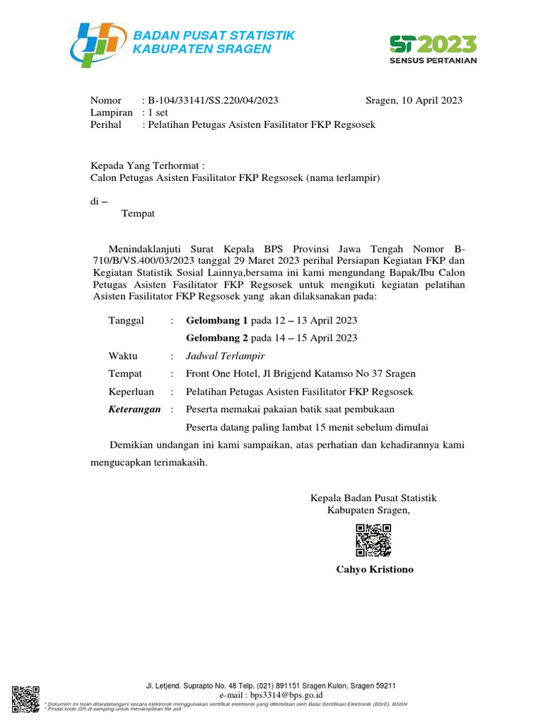 Undangan Pelatihan Asfas FKP PDF | PDF