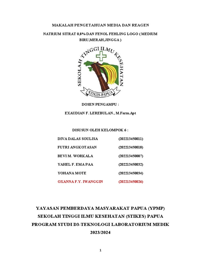 Makalah Pengetahuan Media Dan Reagen Kelompok 6 Prodi TLM-1 | PDF
