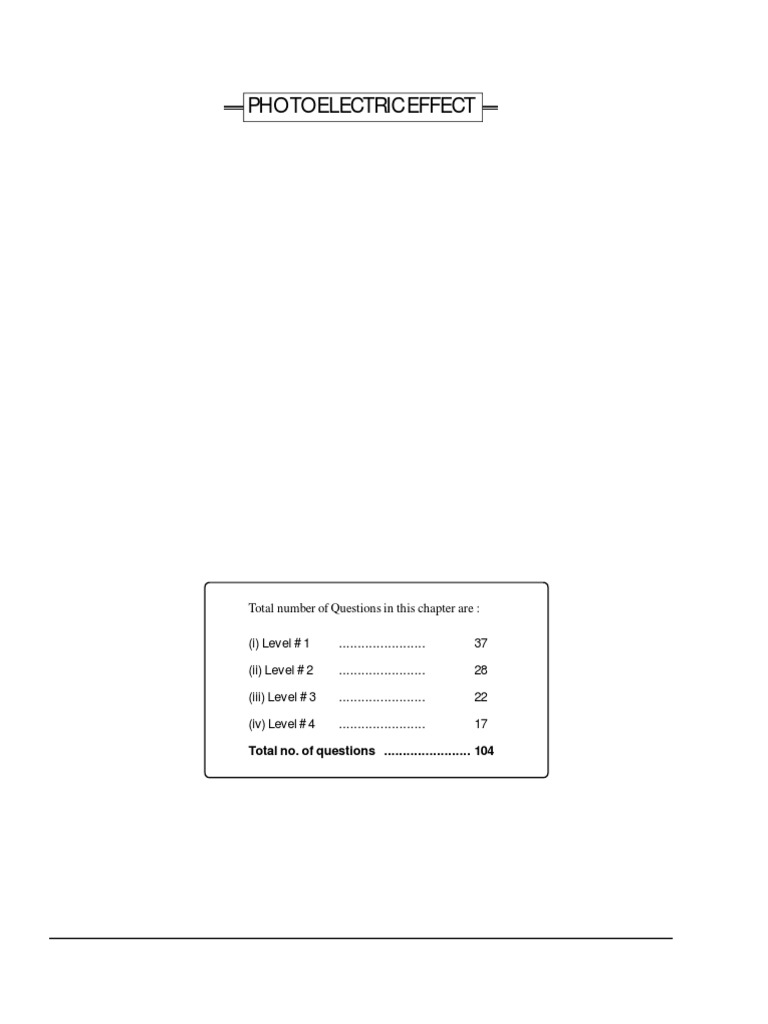 Photo-Electric Effect Exercise Module-6 | PDF Photo-Electric Effect Exercise Module-6 | PDF