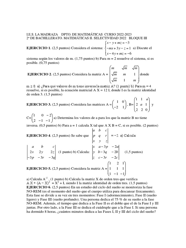 2º Bach Rel Ej Bloque III SElectividad 2022 PDF | PDF