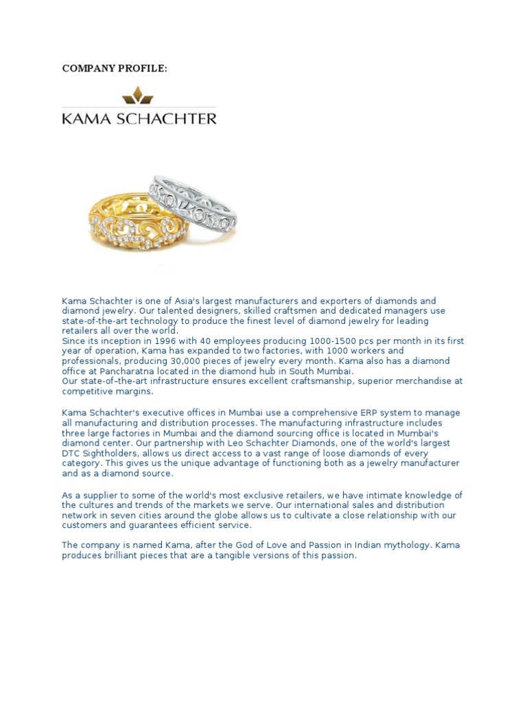 Kama Company Profile | PDF | Diamond | Jewellery