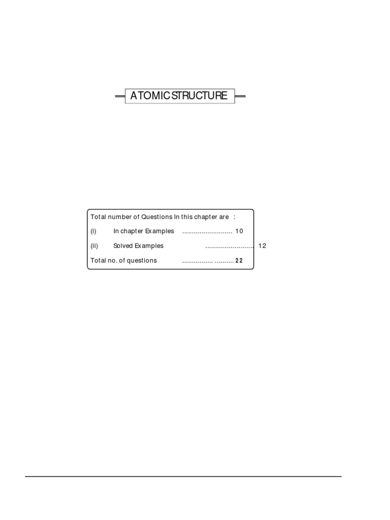 Atomic-structure-Theory & Solved Examples Module-6 | PDF | Atoms | Emission Spectrum