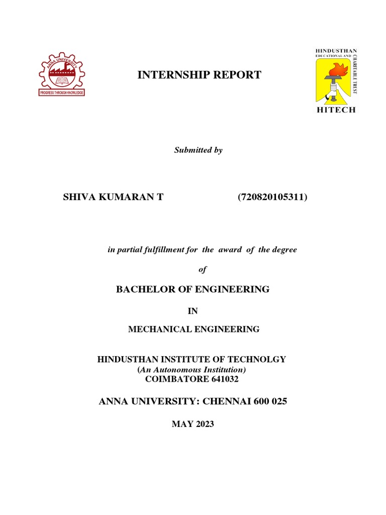 Internship Report | PDF | Internship | Job Hunting
