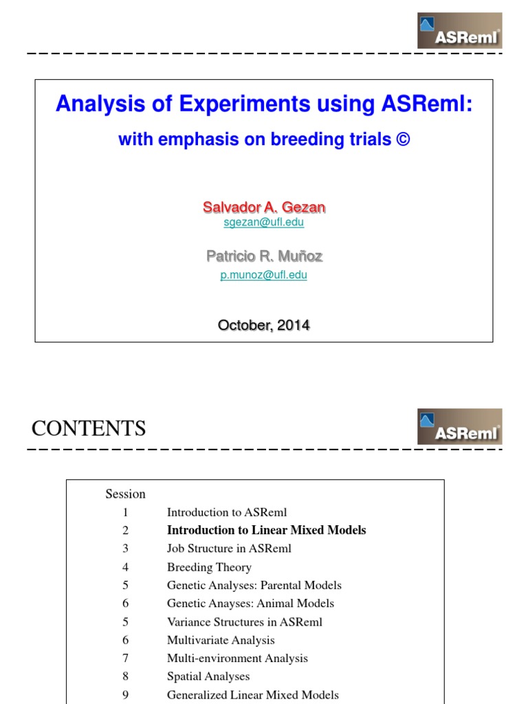 ASReml workshop.pdf | PDF