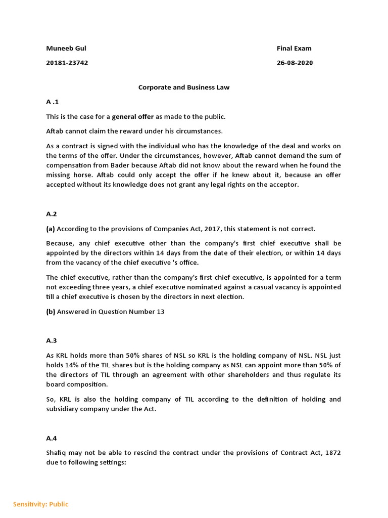 Std 23742 Corporate And Business Law Final Exam Pdf