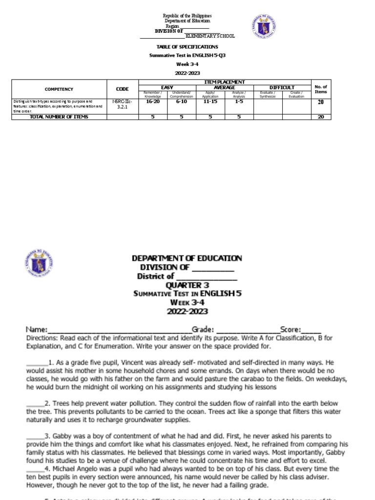 ST2 English-5 Q3 | PDF ST2 English-5 Q3 | PDF
