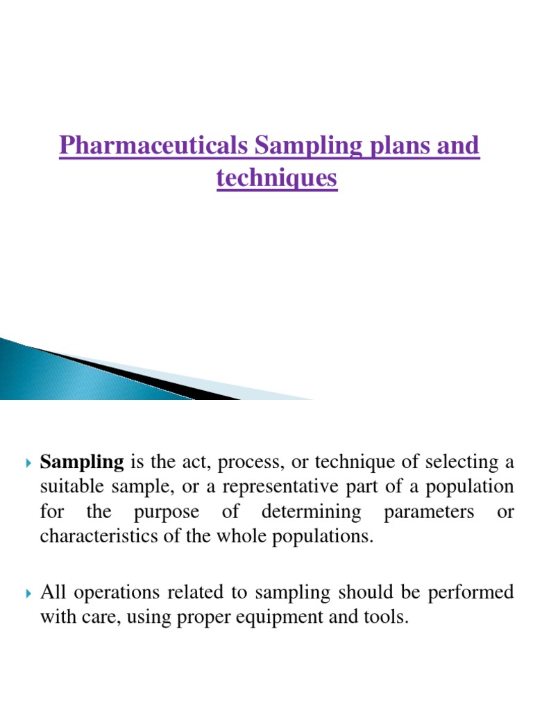 Pharmaceuticals Sampling Plans and Techniques | PDF | Sampling ...