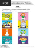 Cambridge Starters Reading & Writing Test | PDF