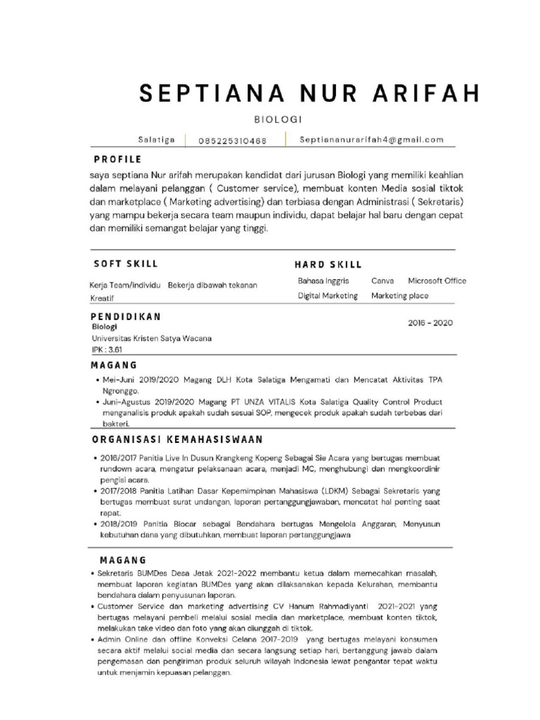 Lamaran Pekerjaan di CV Berkat Inti Perkasa | PDF