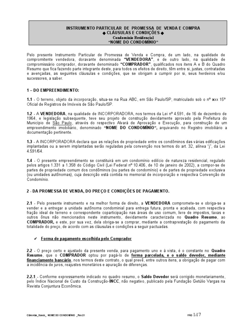 08B. Cláusulas Promessa Compra e Venda - Modelo II | PDF