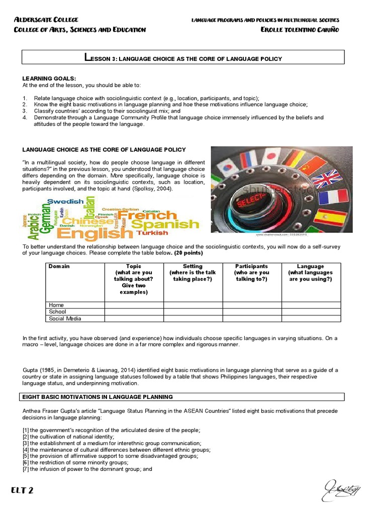 Language Choice in Multilingual Societies | PDF