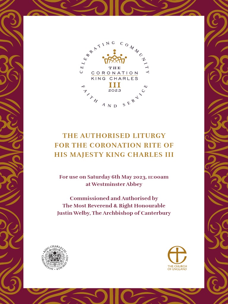 The Liturgy For The Coronation Rite of King Charles III | PDF