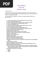Csec Physics Pressure Past Paper Questions Cheat Sheet | PDF