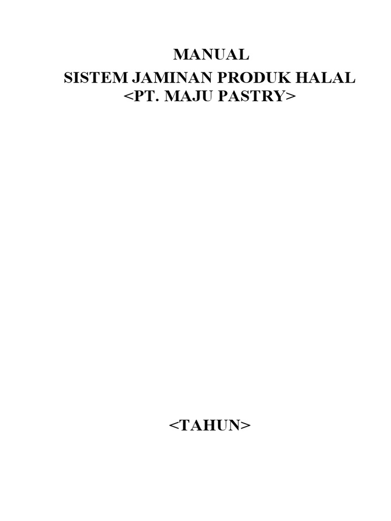 MAN-SJPH Manual Sistem Jaminan Produk Halal - Peserta Rev04 | PDF