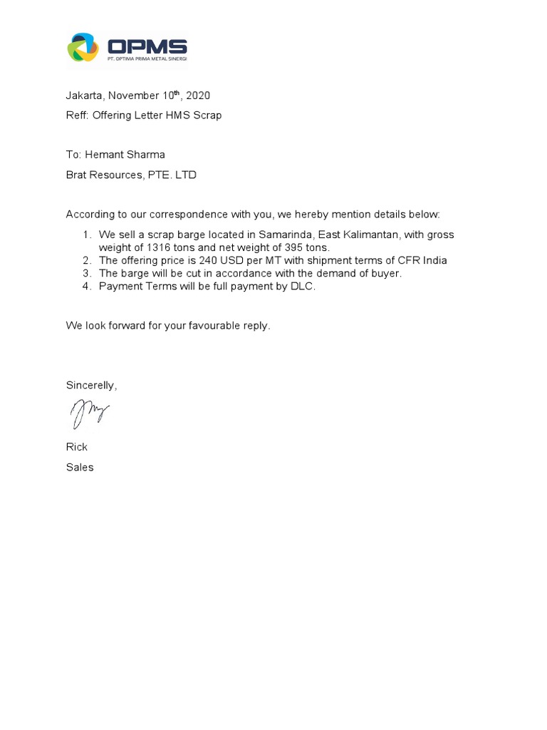 Offering Letter | PDF