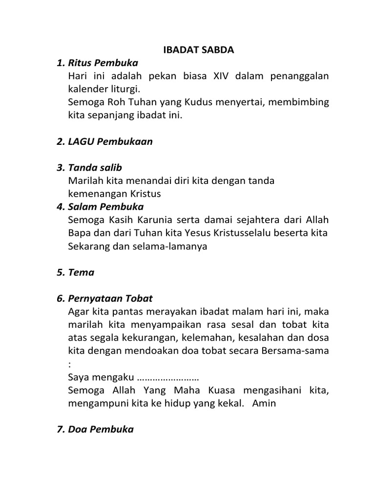 Ibadat Sabda | PDF