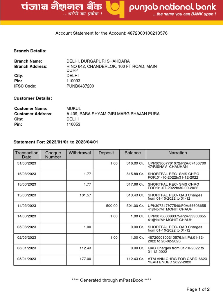 mPassBook 20230101 20230401 3576 PDF | PDF | Banks | Cheque mPassBook 20230101 20230401 3576 PDF | PDF | Banks | Cheque
