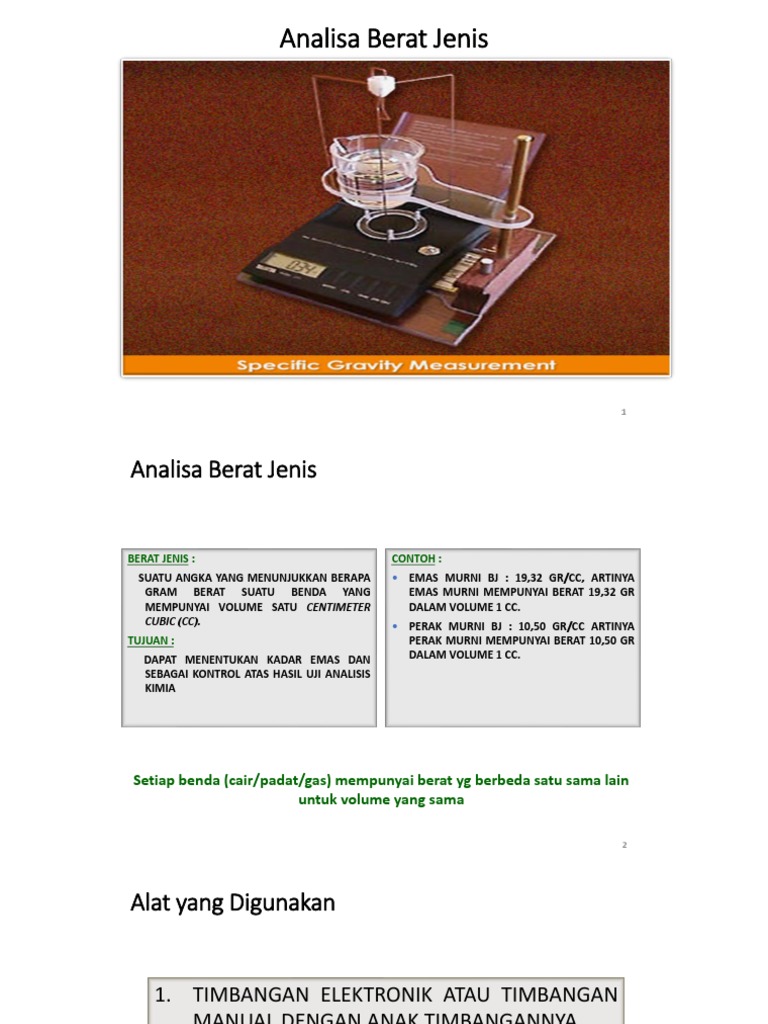 Tabel Berat Jenis Dan Kadar Emas Pdf