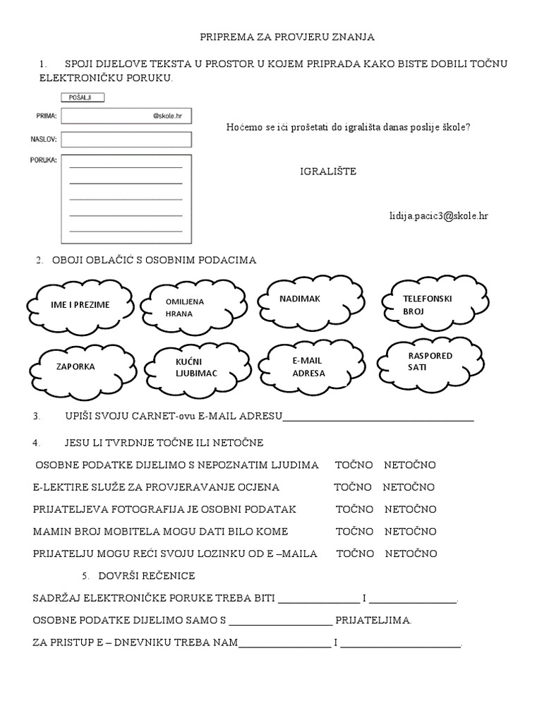 Priprema ZA ISPIT 1. Razred | PDF