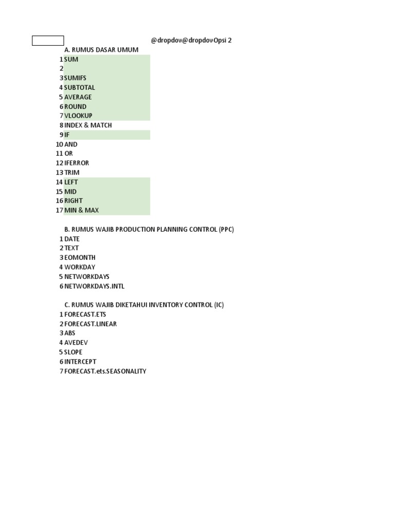 Latihan Rumus PPIC | PDF