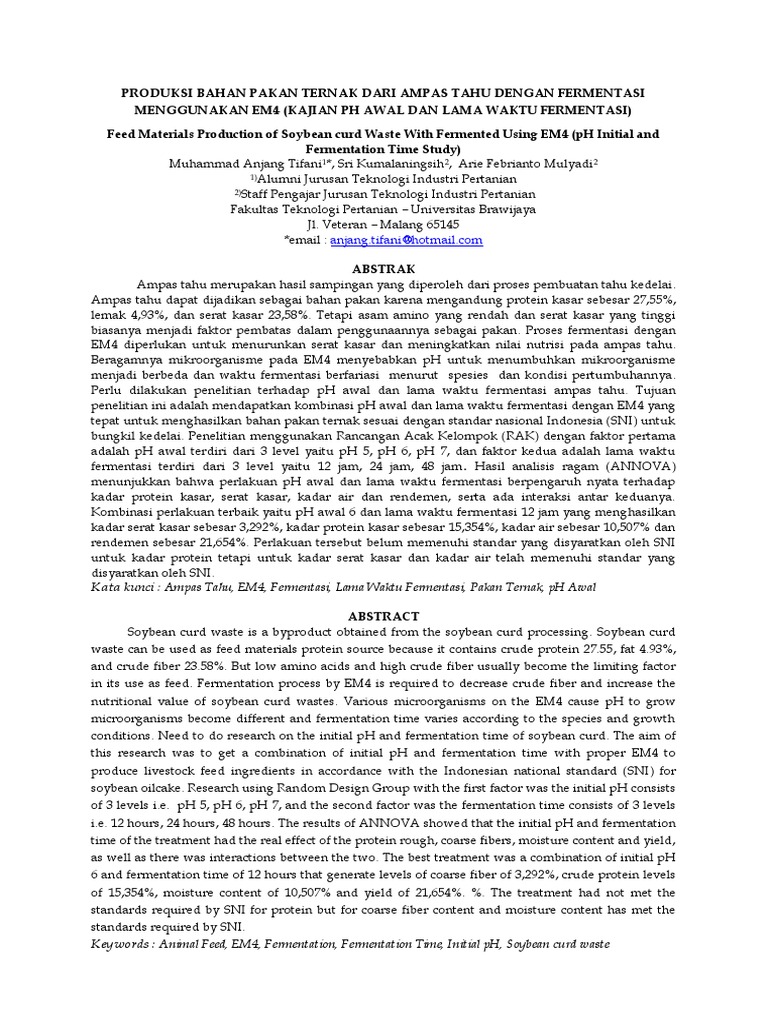 Adoc - Pub - Produksi Bahan Pakan Ternak Dari Ampas Tahu Dengan PDF | PDF