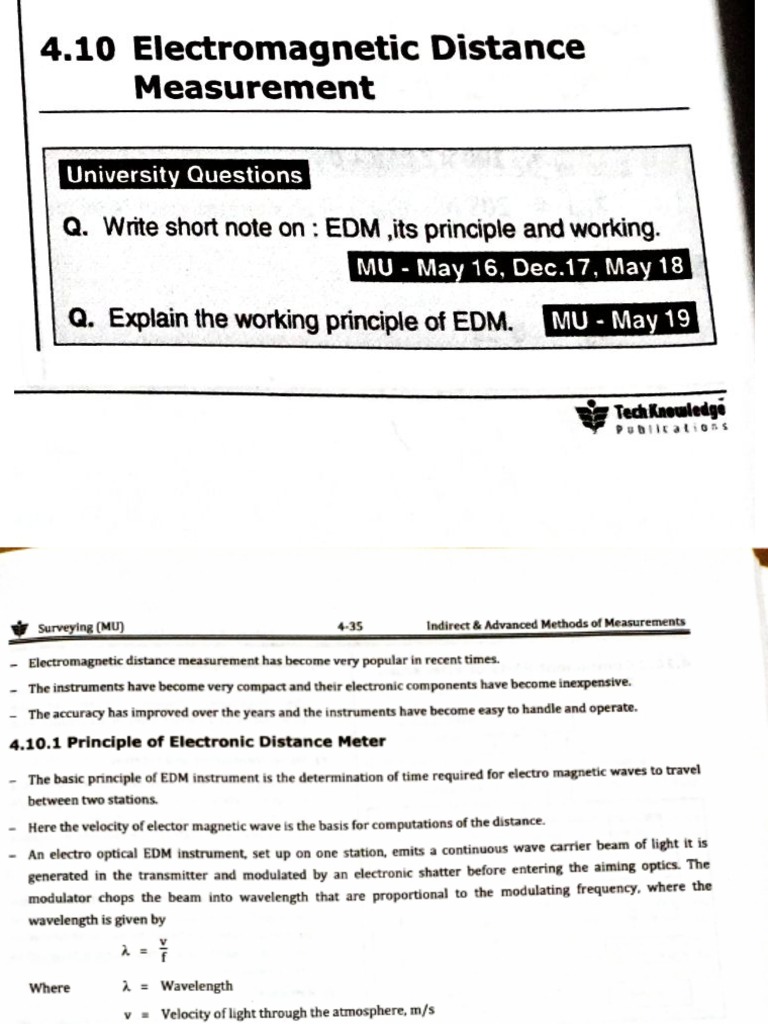 Edm, GPS, Total Station Theory PDF | PDF