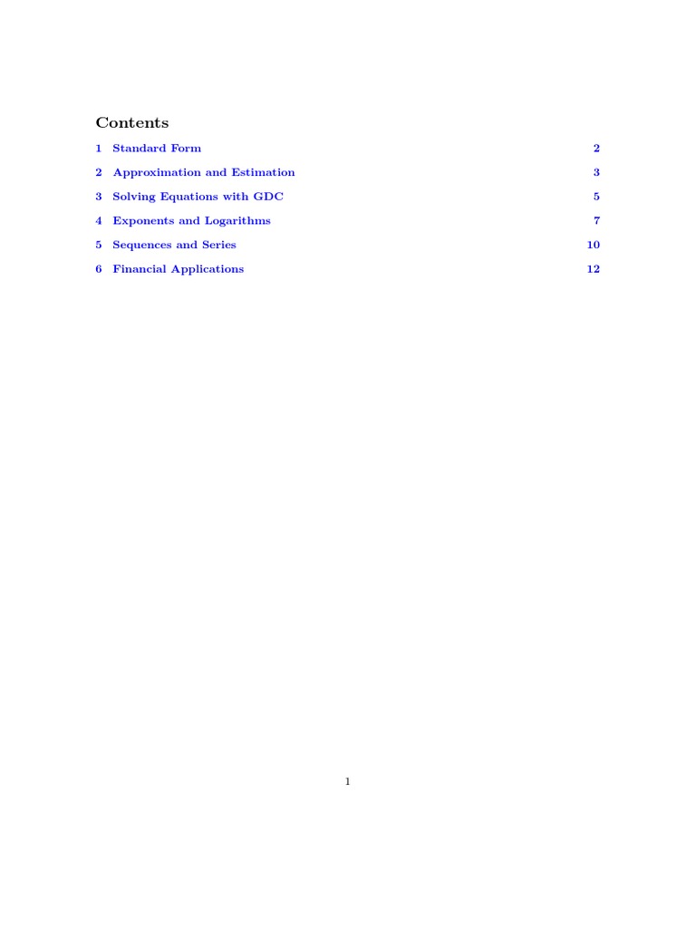 IB Mathematics AI SL Notes For Number and Algebra | PDF