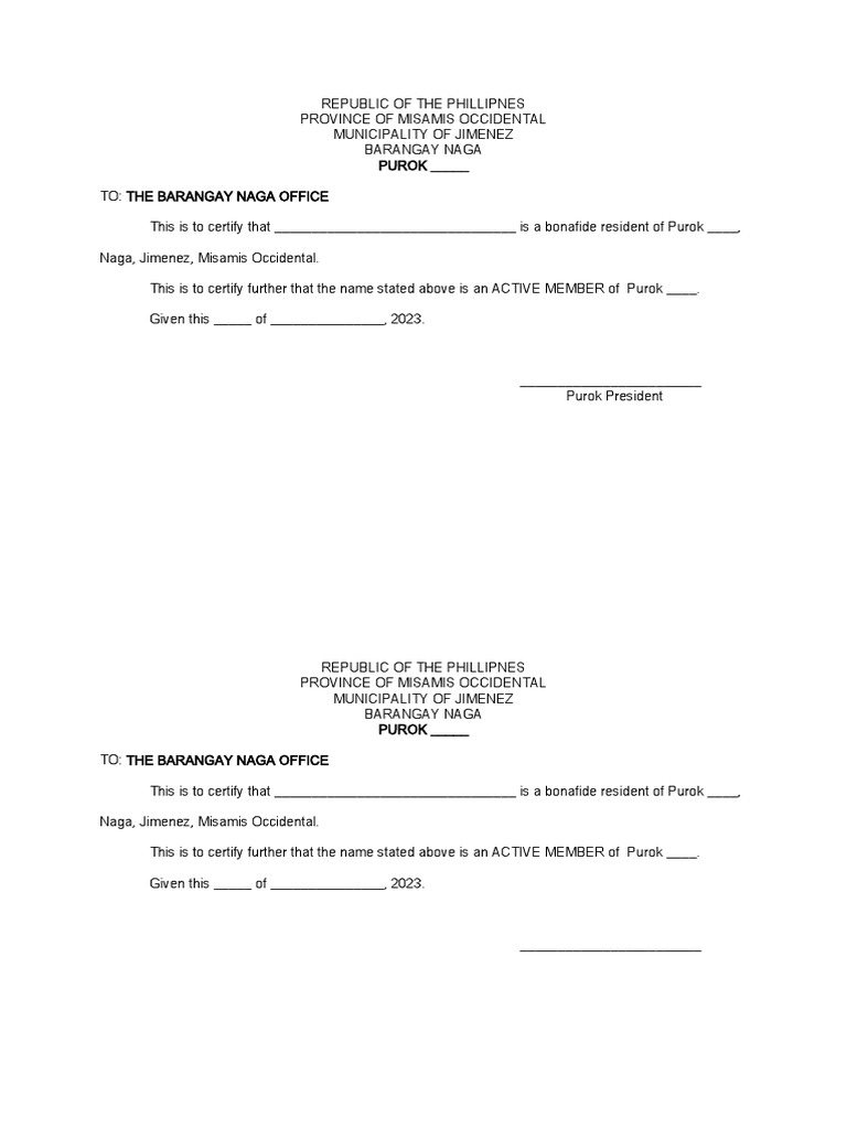 Purok Clearance | PDF