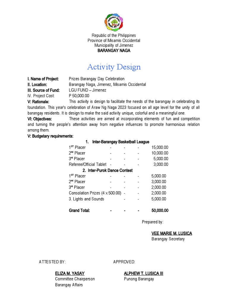 Araw NG Naga Activity Design | PDF