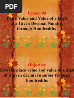 Grade 4 Decimal Place Value Lesson Plan | PDF | Learning | Decimal