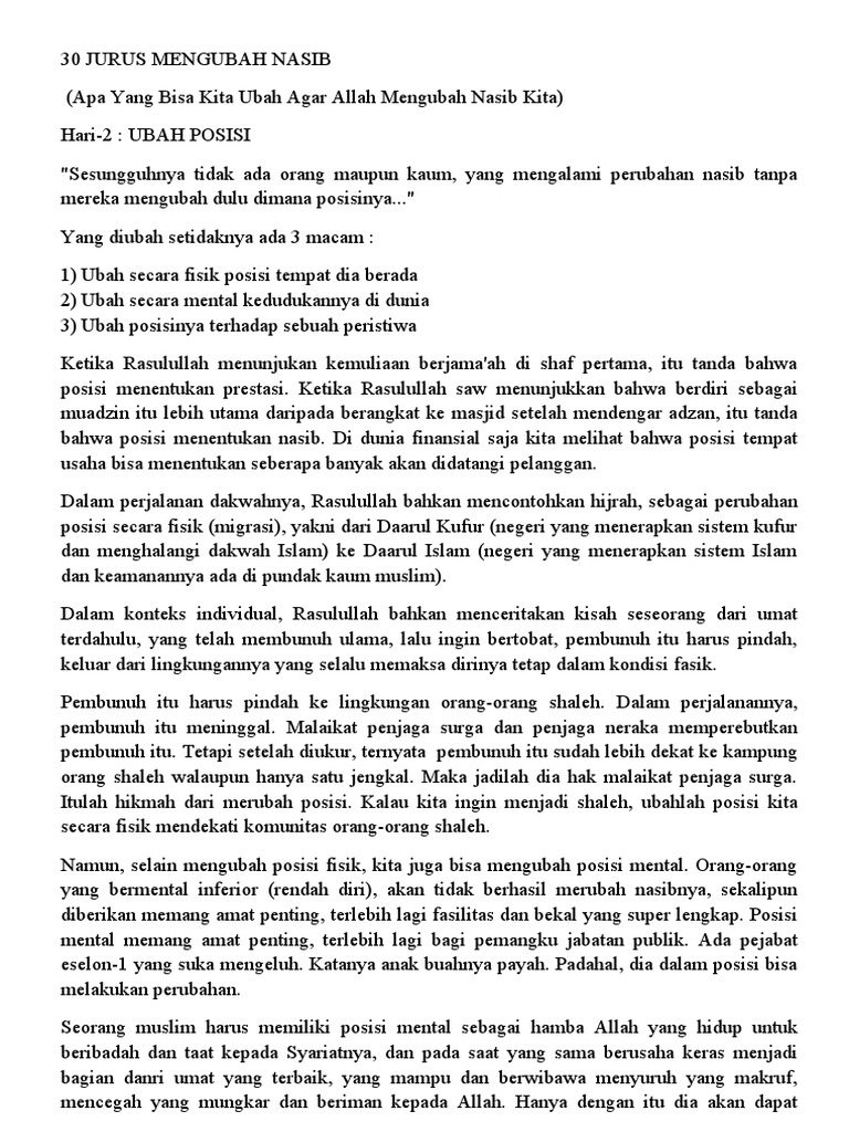 30 Jurus Mengubah Nasib | PDF