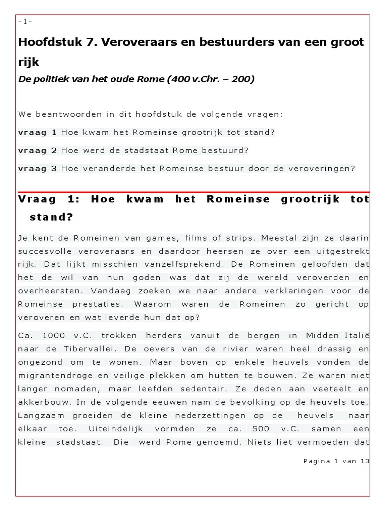 Hoofdstuk 7. Veroveraars en Bestuurders Van Een Groot Rijk | PDF