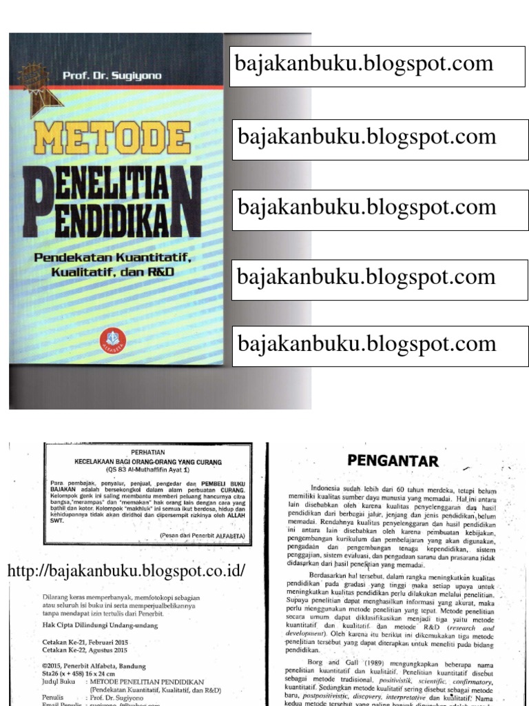Metode Penelitian Pendidikan Sugiyono 20 PDF | PDF