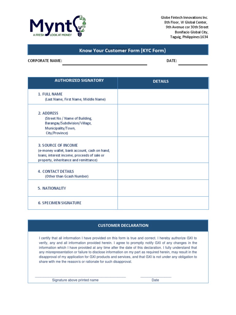 KYC FORM (Corporate Secretary) PDF | PDF