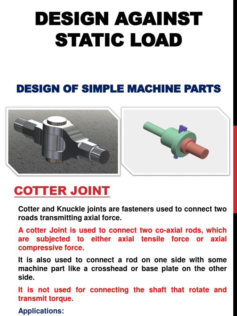 Design of Joints (Cotter + Knuckle) PDF | PDF | Strength Of Materials | Stress (Mechanics)