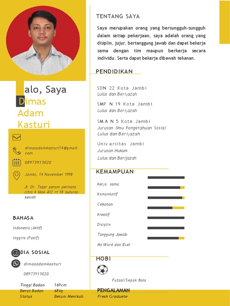 CV Dimas Adam Kasturi | PDF