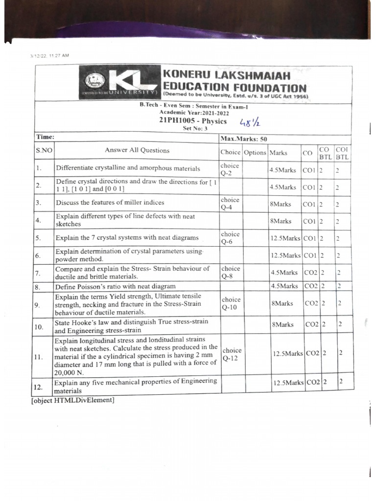 Sem2 Year1 Mid1 PDF | PDF