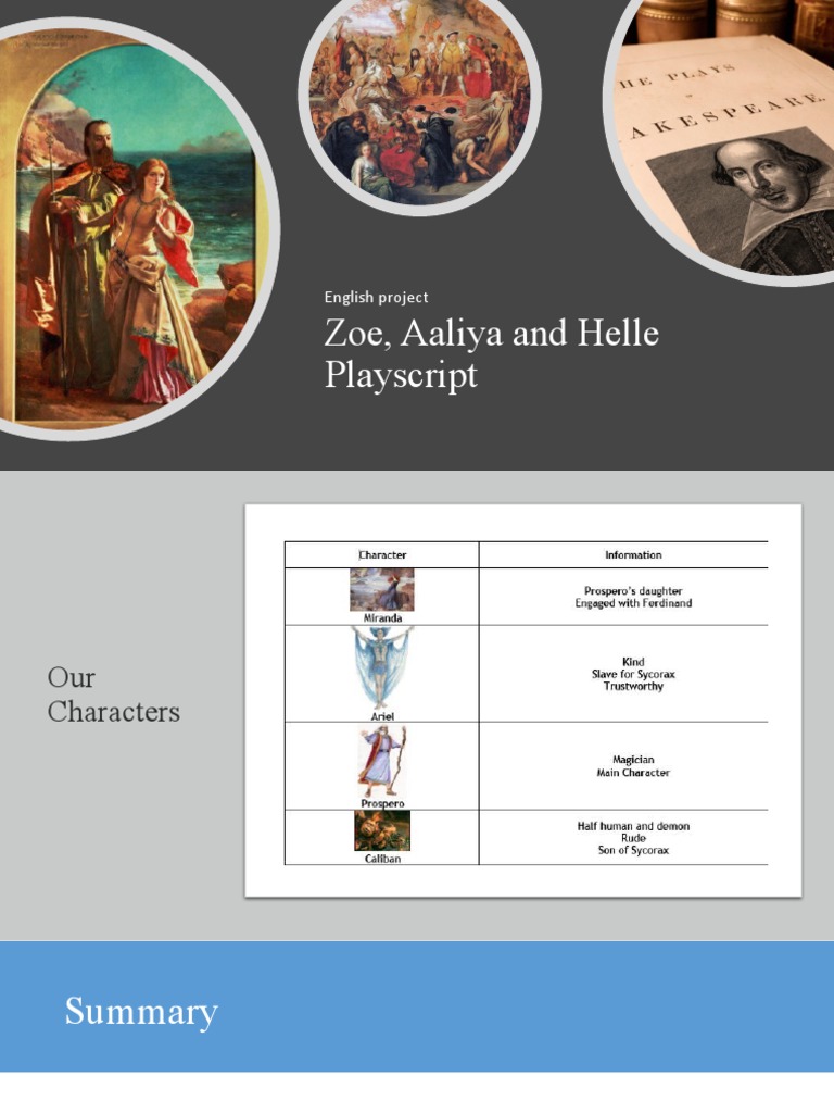 Tempest Playscript Zoe - Helle - Aaliya | PDF