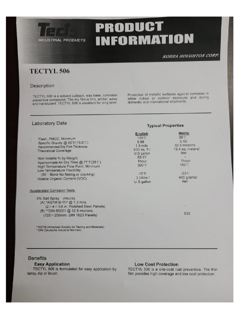 Tectyl 506 PDF | PDF